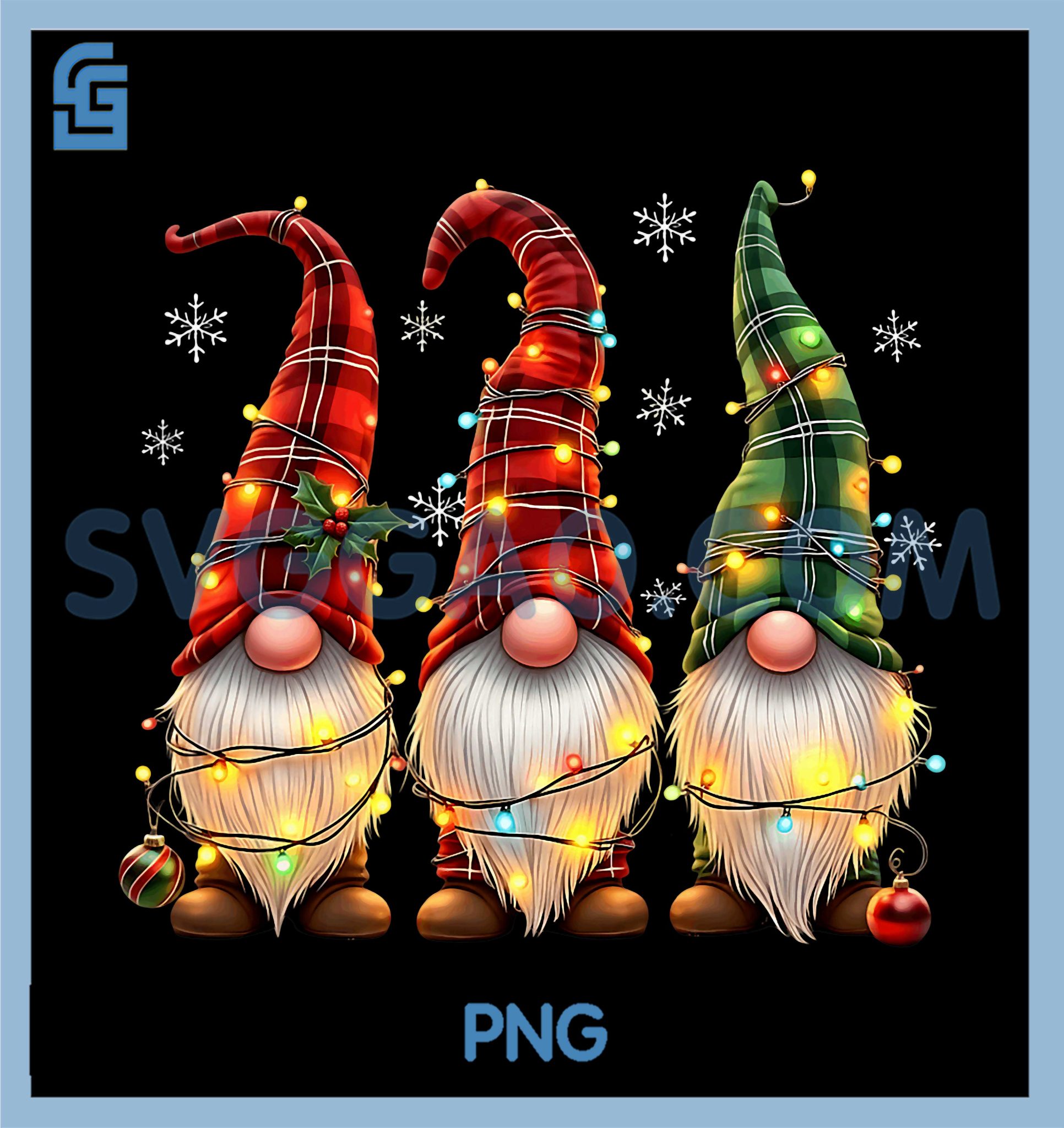 Three Gnomes PNG, Buffalo Plaid Red Christmas PNG – SVGGAO