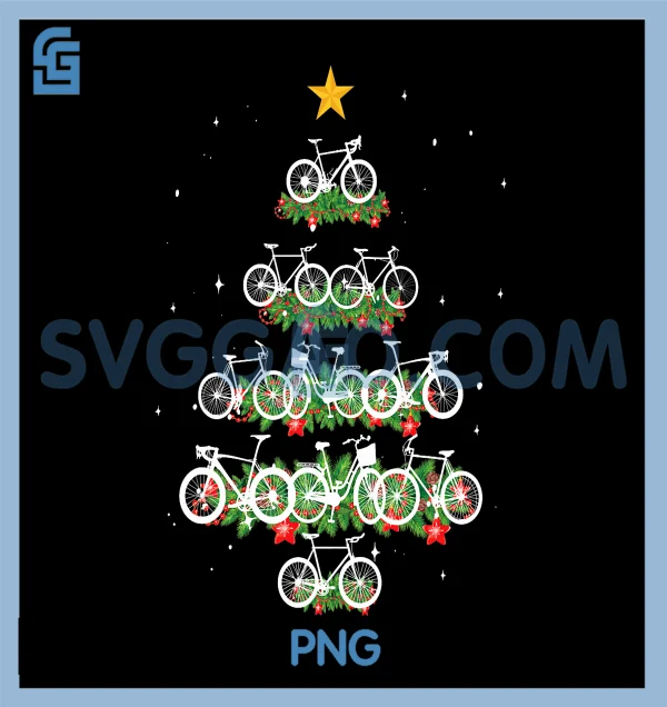 Bicycle Xmas Tree Ornaments PNG, Bike Rider Christmas Cycling PNG – SVGGAO