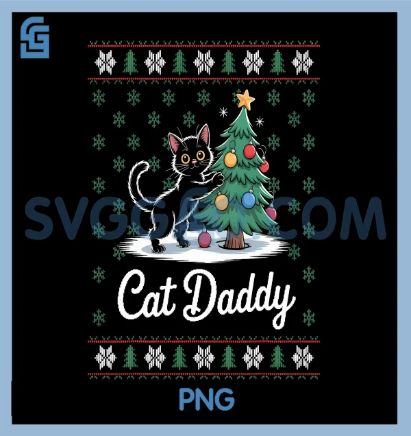 Cat Daddy PNG, Cat Lover Christmas PNG – SVGGAO