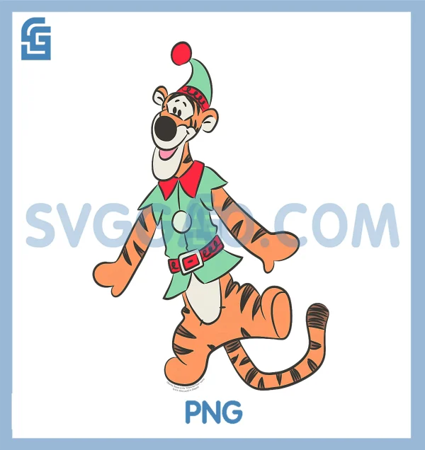 Tigger Christmas Elf PNG, Winnie The Pooh Holiday PNG – SVGGAO