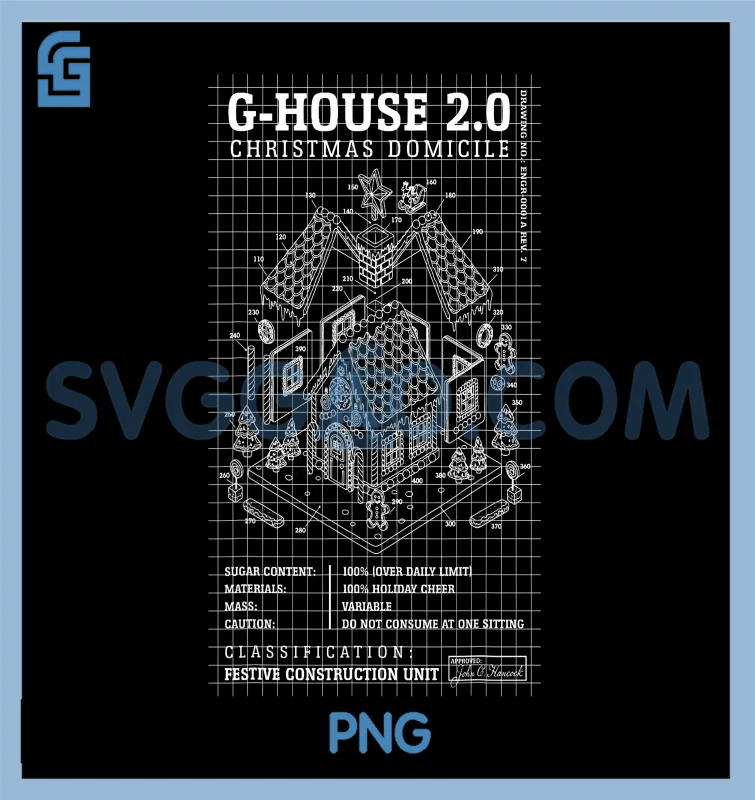 Gingerbread House Blueprint Diagram PNG, Engineer Christmas PNG