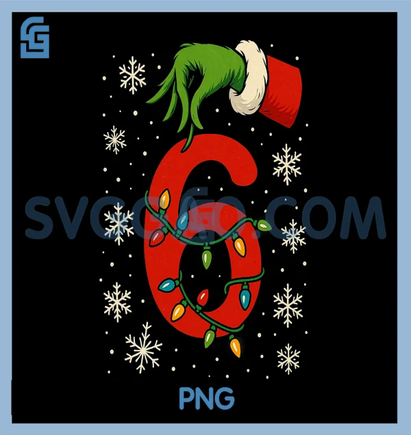 Number 6 Matching Six Seven PNG, Meme Christmas PNG