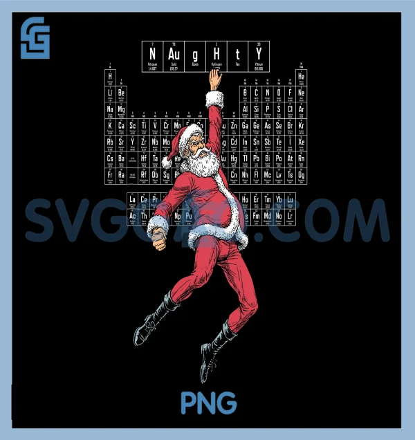 Periodic Table of Elements Naughty PNG, Santa Christmas Chemistry PNG ...