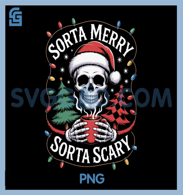 Sorta Merry Sorta Scary PNG, Skeleton with Cocoa PNG – SVGGAO