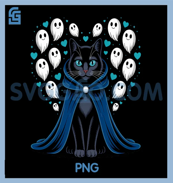 Cat Meme Wizard PNG, Spooky Magical Kitty PNG – SVGGAO