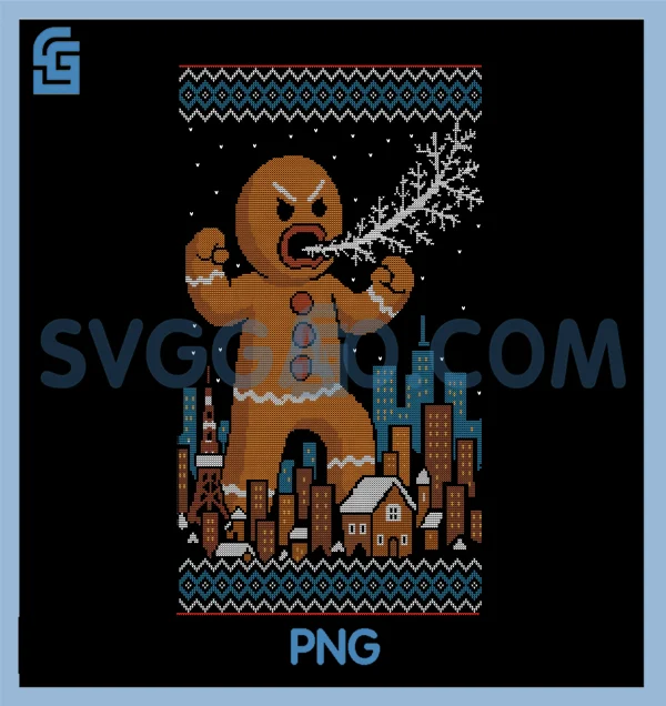 Giant Gingerbread Man PNG, Ugly Christmas PNG – SVGGAO