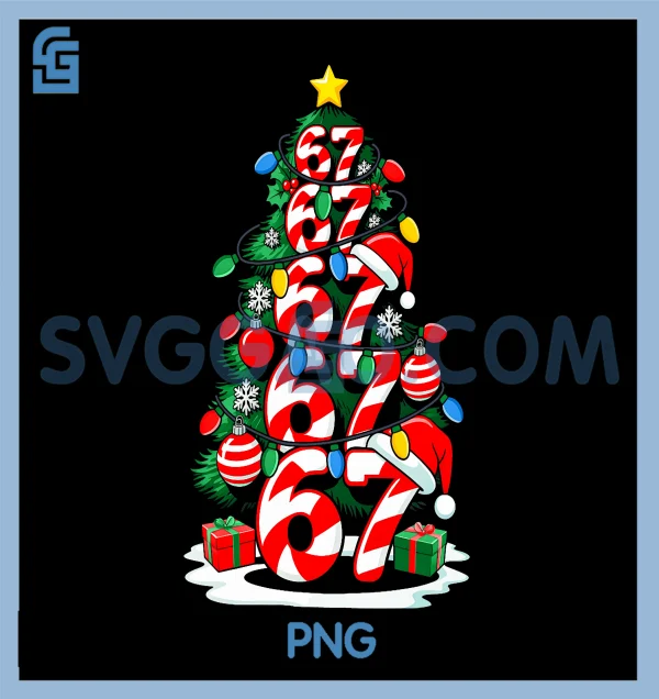 67 Meme Funny Six Seven Tree PNG, Christmas Tree Lights PNG – SVGGAO