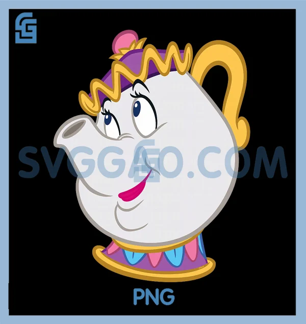 Mrs. Potts Big Face PNG, Disney Beauty and the Beast PNG – SVGGAO
