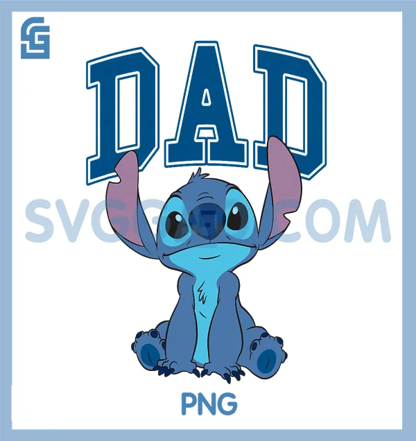 Dad Cool Stitch Collegiate Logo PNG, Disney Lilo & Stitch Vintage PNG ...