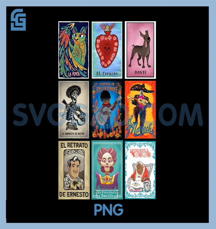 Cards Big Chest Vintage Logo PNG, Disney Pixar Coco Epic Loteria PNG