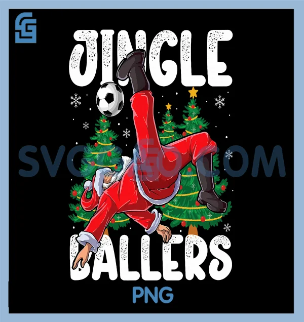 Jingle Ballers PNG, Santa Football PNG, Christmas Soccer Plaid PNG – SVGGAO