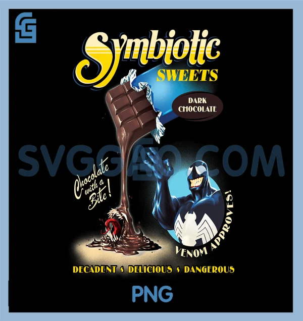 Symbiotic Sweets Dark Chocolate with a Bite PNG, Marvel Venom PNG – SVGGAO