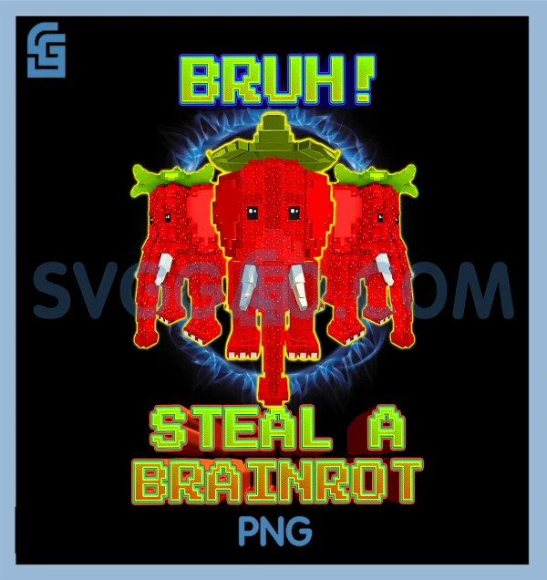 Strawberry Elephant Brainrot PNG, Bruh Funny PNG – SVGGAO