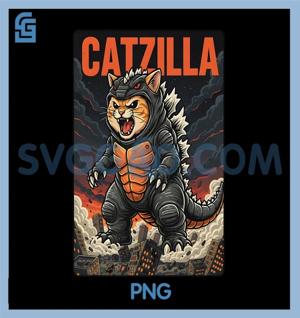 Catzilla Funny PNG, Orange Cat Monster Animal PNG – SVGGAO