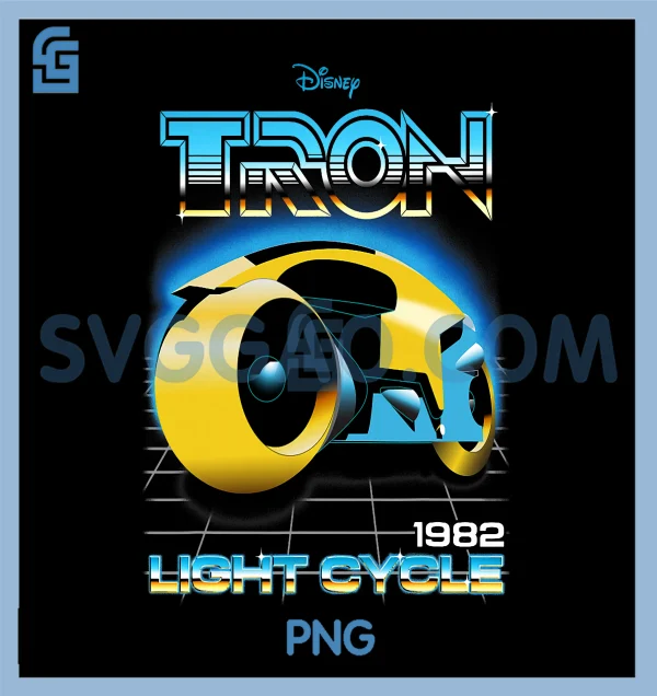 Disney Tron Light Cycle PNG, 1982 Futuristic Poster PNG – SVGGAO