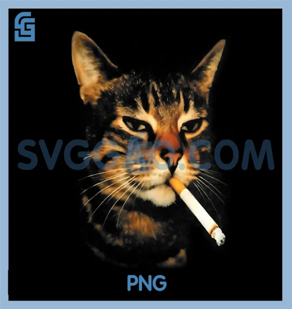 Smoking Cat PNG, Cigarette Kitten Meme PNG – SVGGAO