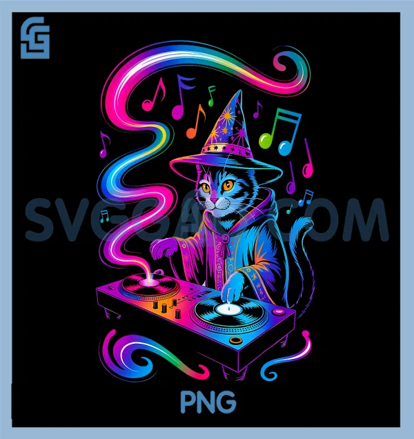 Plur DJ Vibes Trippy Cat PNG, Festival EDM Rave Essential Novelty PNG ...