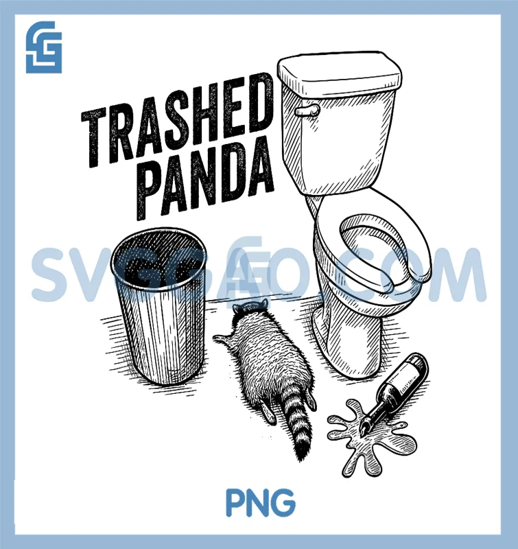Trashed Panda PNG, Funny Drunk Racoon PNG