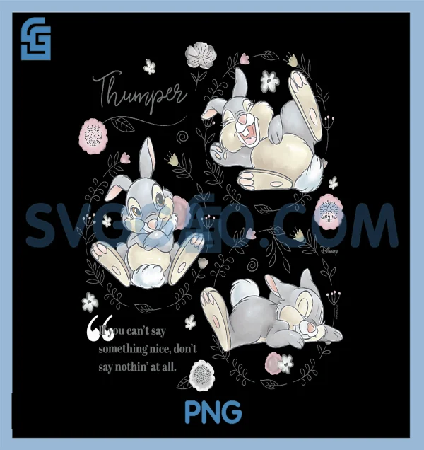 Cute Thumper Bunny Art PNG, Sweet Bambi Thumper Poses PNG – SVGGAO