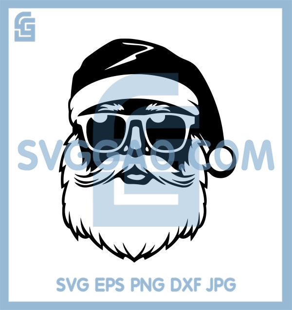 Santa Face With Big Beard SVG, Trendy Holiday Santa SVG – SVGGAO