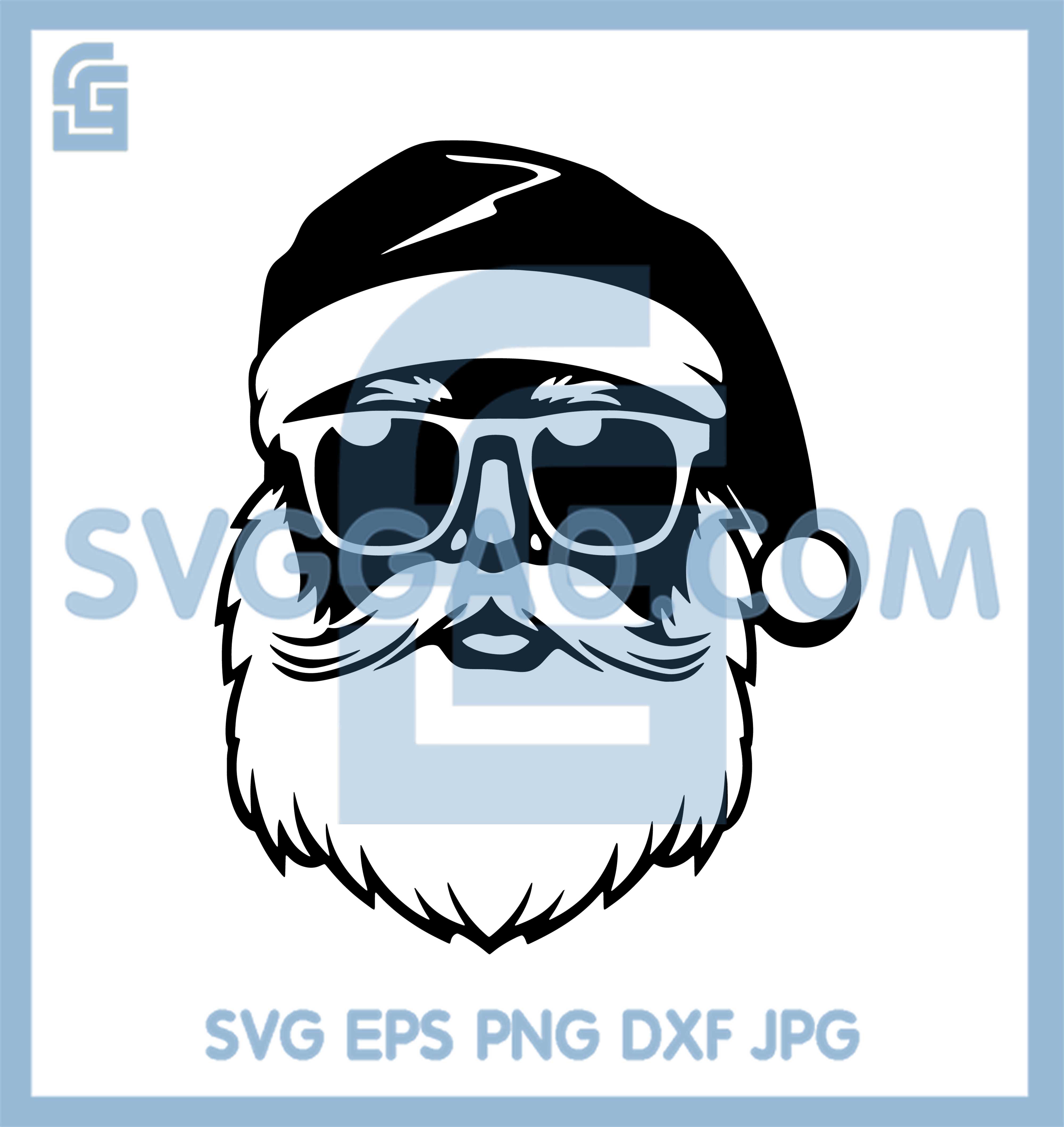 Santa Face With Big Beard SVG, Trendy Holiday Santa SVG – SVGGAO