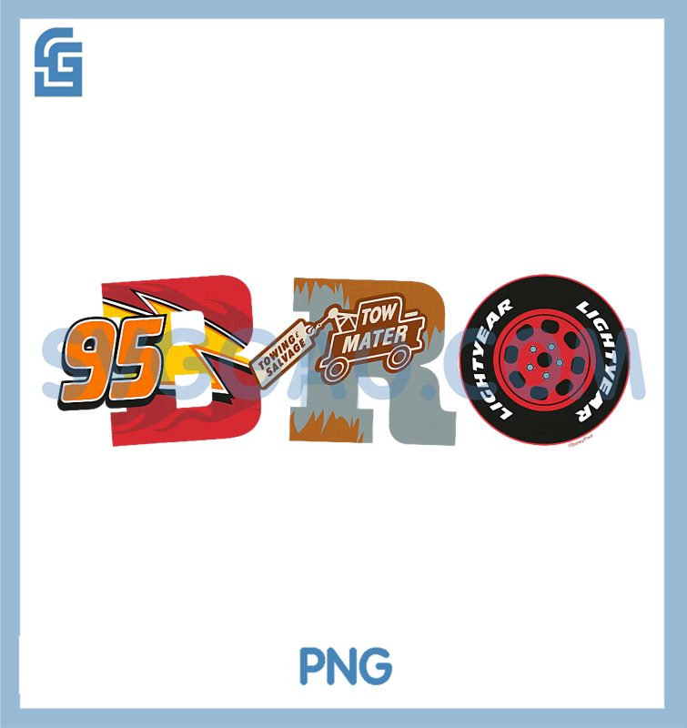 Disney & Pixars Cars Bro PNG, Brother Family Trip Matching PNG