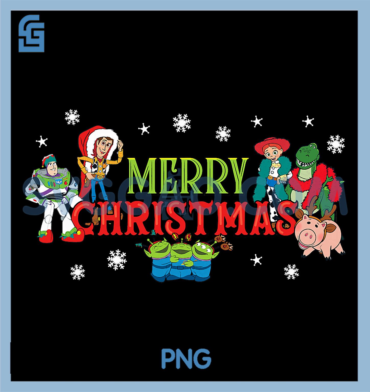 Toy Story Merry Christmas Holiday Group PNG, Disney And Pixar's Xmas PNG