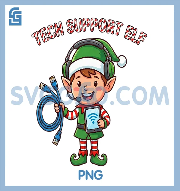 Tech Support Elf PNG, Group Matching Christmas Holiday PNG – SVGGAO