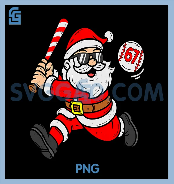 67 Baseball Santa PNG, Six Seven Meme Christmas Sport PNG – SVGGAO