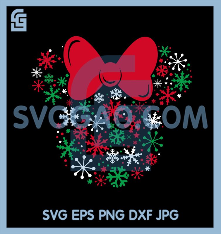 Christmas Minnie Snowflake Svg, Disney Christmas Svg, Christmas Minnie Svg