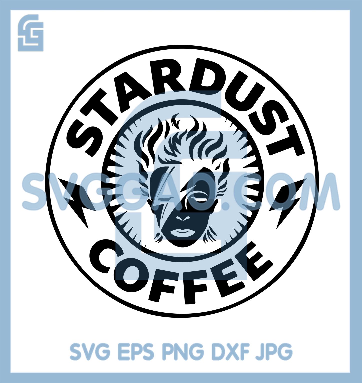 Stardust Coffee Logo SVG, Lightning Face Rock Icon SVG – SVGGAO