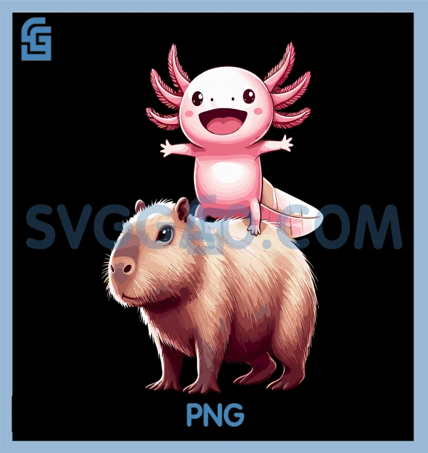 Capybara And Axolotl PNG, Animal Funny Capybara PNG – SVGGAO