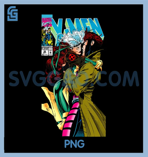 Marvel X-Men Gambit & Rogue PNG, Beautiful Couple Cover PNG – SVGGAO