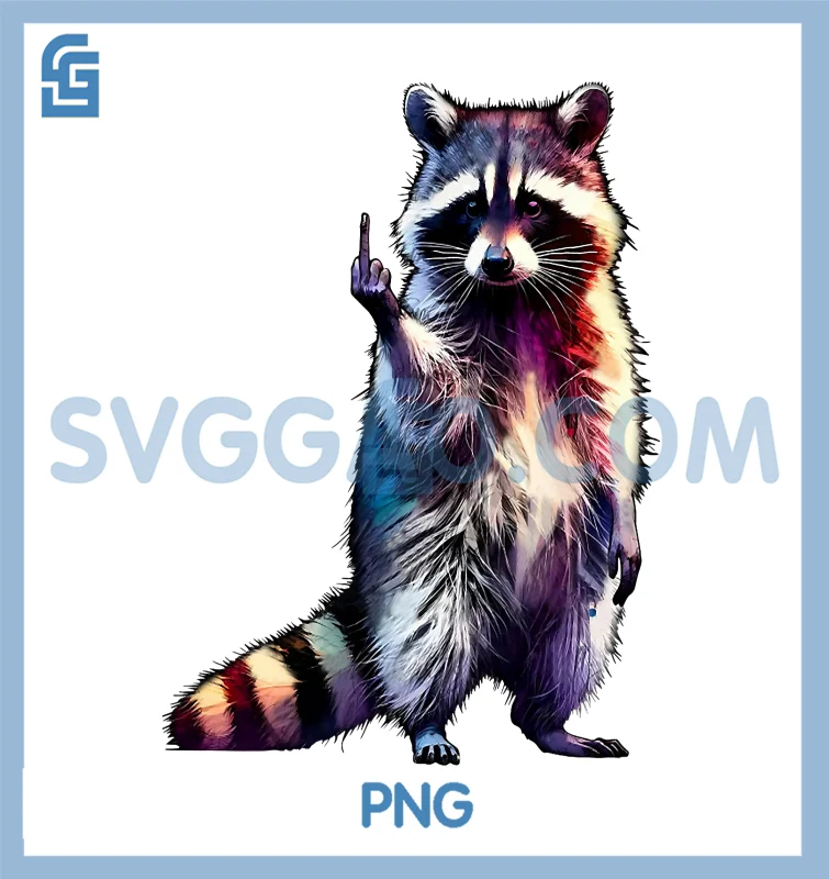 Raccoon Middle Finger PNG, Trash Panda PNG, Racoon Sarcastic Humor PNG