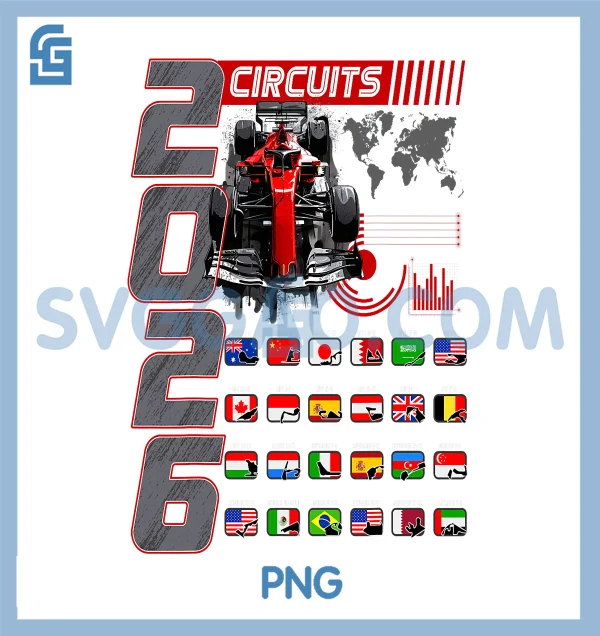 Racing car Calendar 2026 PNG, Circuit Schedule Places PNG – SVGGAO
