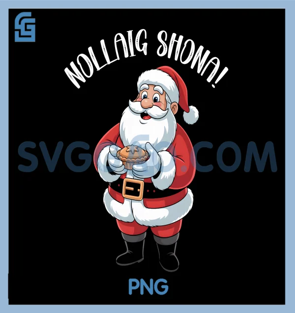 Nollaig Shona PNG, Retro Merry Christmas in Irish PNG – SVGGAO