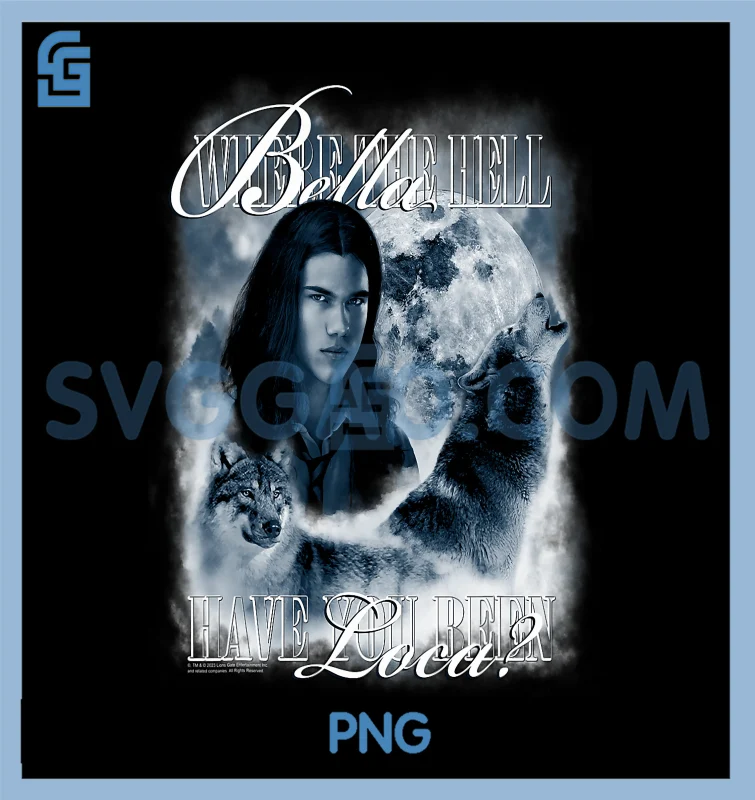 Twilight Saga Retro PNG, Jacob Wolf Moon Loca Movie PNG
