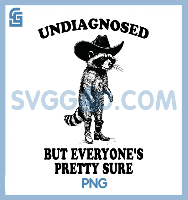 Undiagnosed But Everyones Pretty Sure PNG, Funny Cowboy Raccoon PNG ...