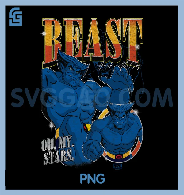 Beast Oh My Stars PNG, Blue Mutant Comic Character Beast PNG