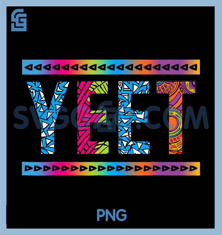 Yeet Funny PNG, Slang Quote Tribal Style Meme PNG