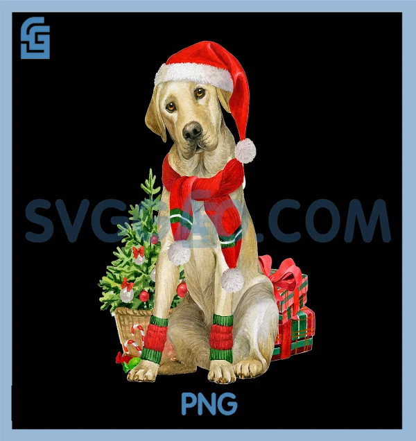 Yellow Lab Labrador PNG, Christmas Tree PNG, Dog Lover Xmas PNG – SVGGAO