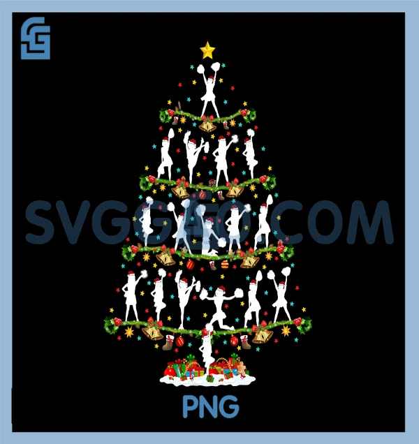 Cheerleading Lover Xmas Santa PNG, Cheerleading Christmas Tree PNG – SVGGAO