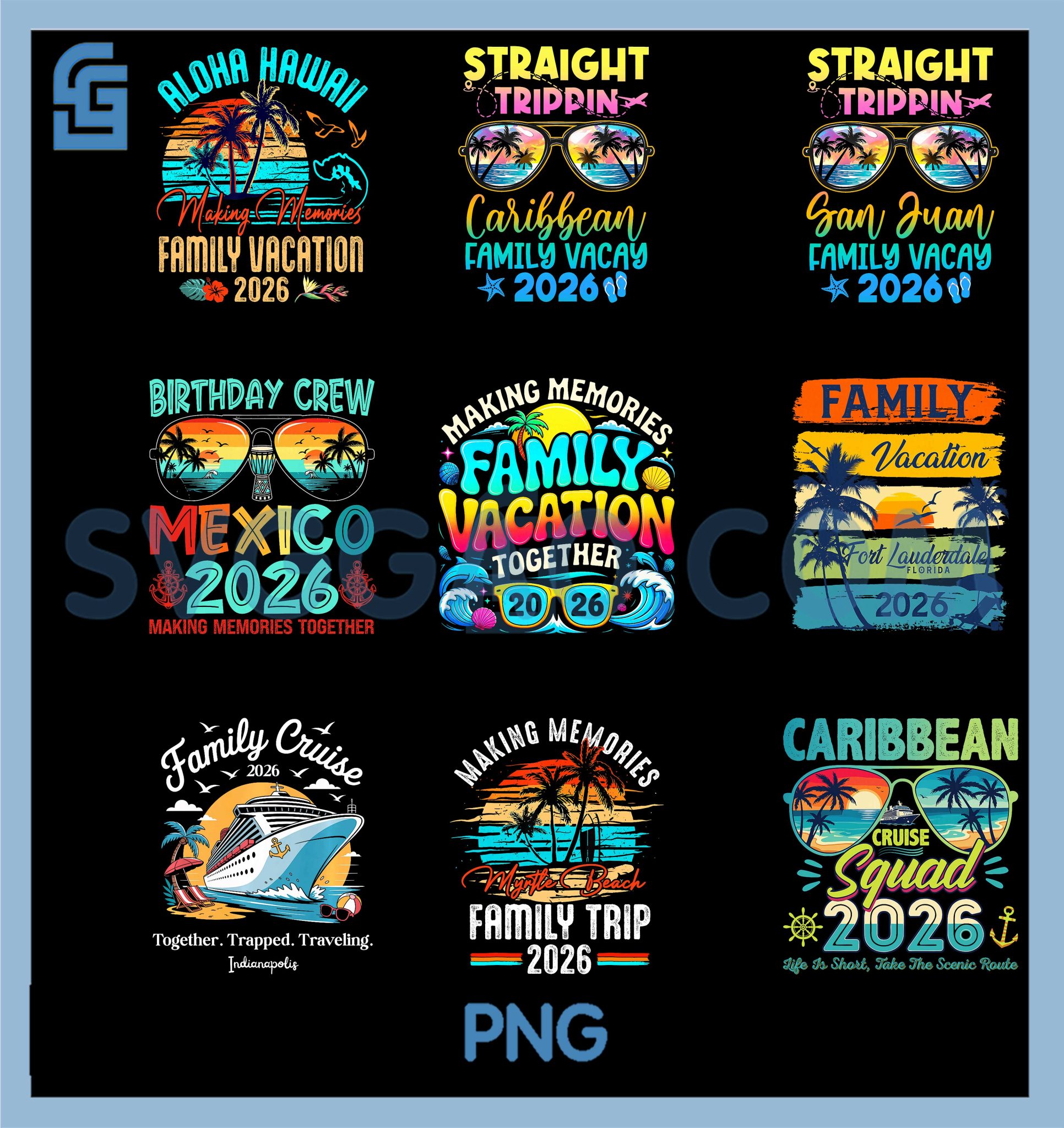 Family Aloha Hawaii Vacation 2026 PNG Bundle, Making Memories Summer ...
