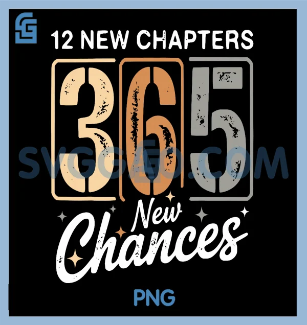 12 New Chapters 365 New Chances PNG, Happy New Year 2026 PNG – SVGGAO