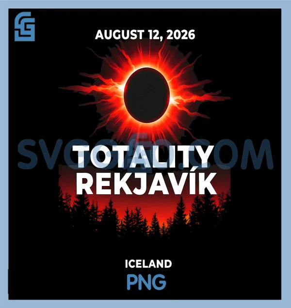 Totality Reykjavík 2026 PNG, Darkness Falls Iceland Sky Watchers PNG ...
