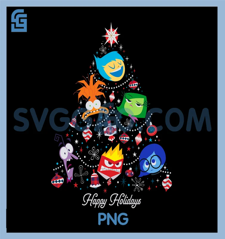 Disney And Pixars Inside Out 2 PNG, Emotions Christmas Tree PNG