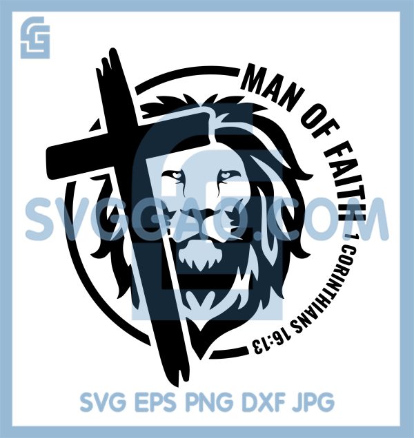 Man Of Faith Christian Emblem SVG, Jesus Cross Scripture SVG – SVGGAO