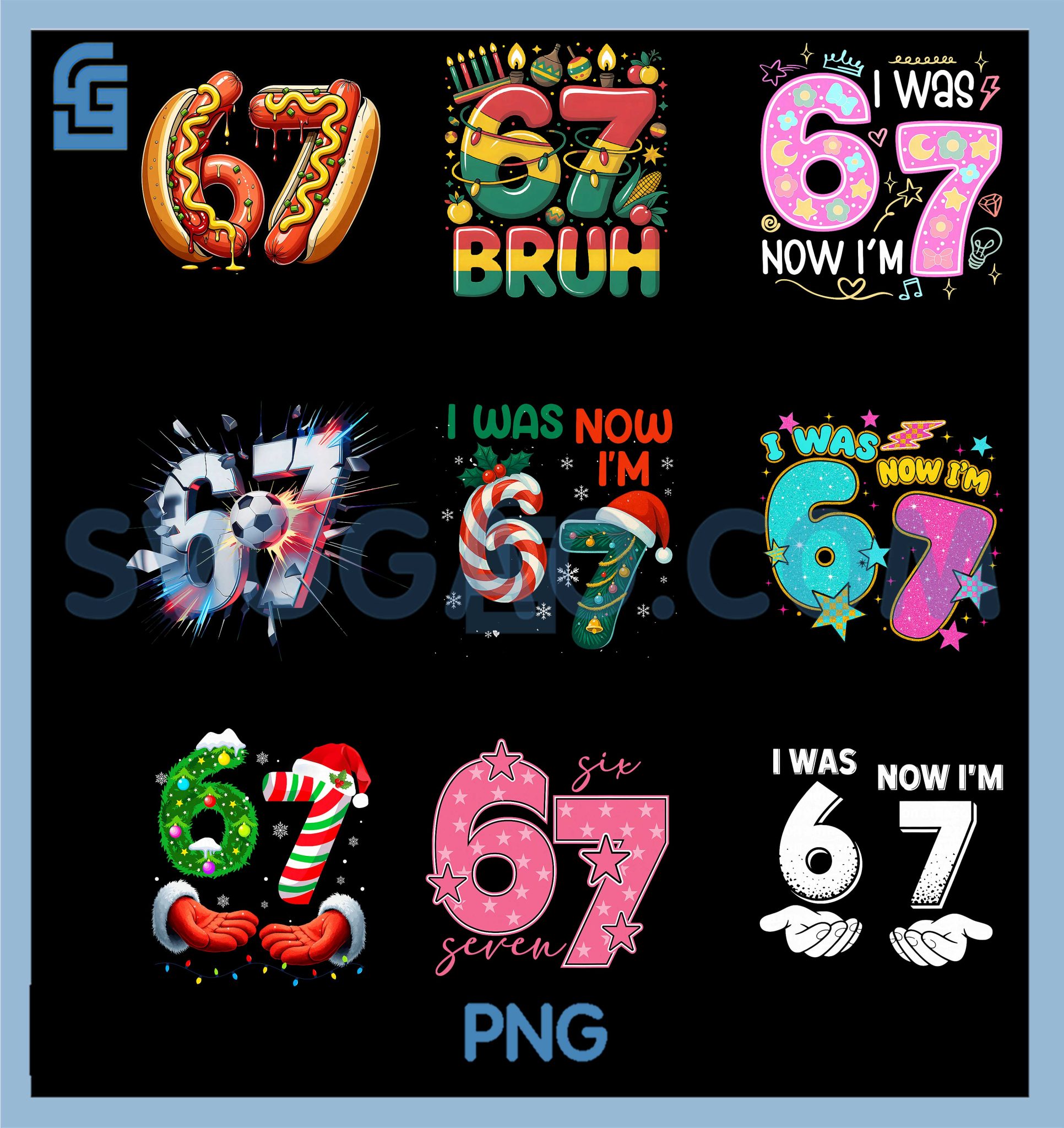 Bruh 67 Six Seven PNG Bundle, 6 7 Meme Kwanzaa Funny PNG – SVGGAO