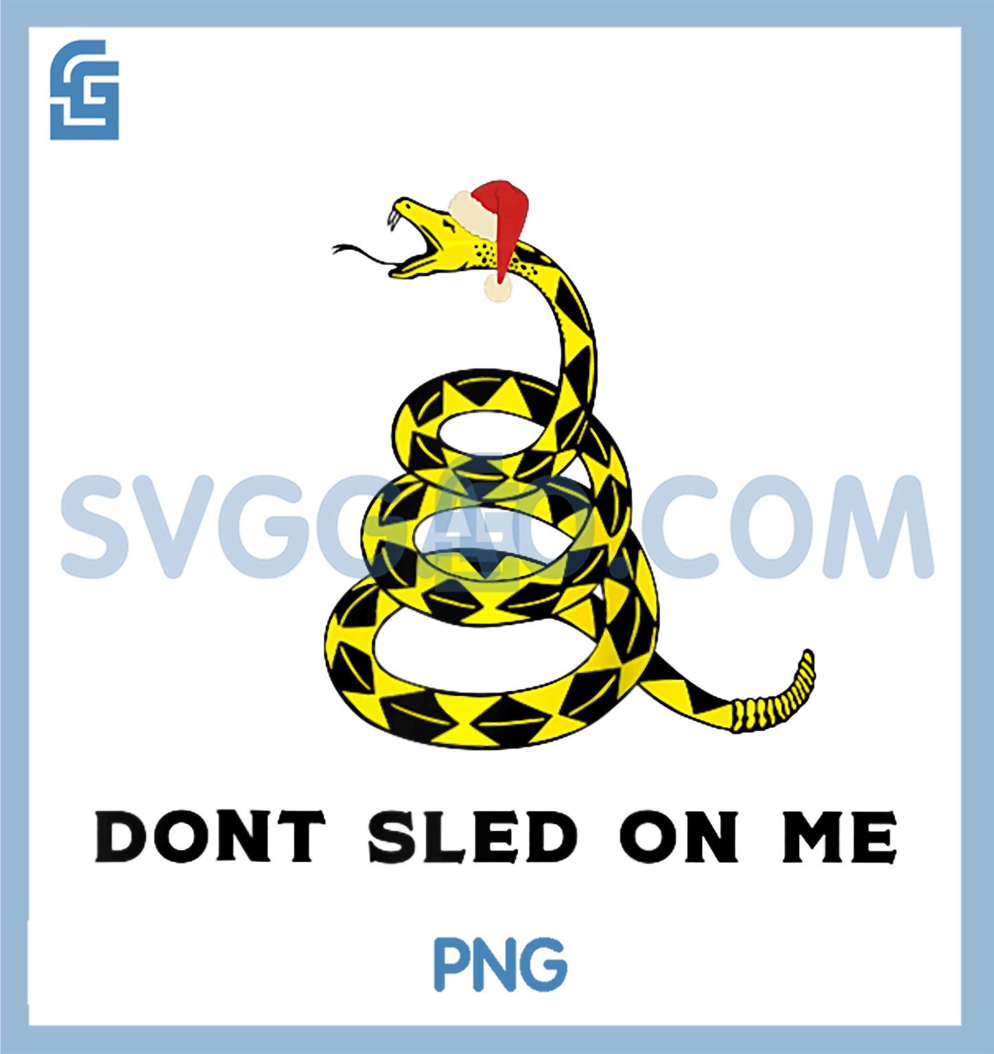 Dont Sled On Me PNG, Funny Santa Hat PNG, Christmas Snake Parody PNG