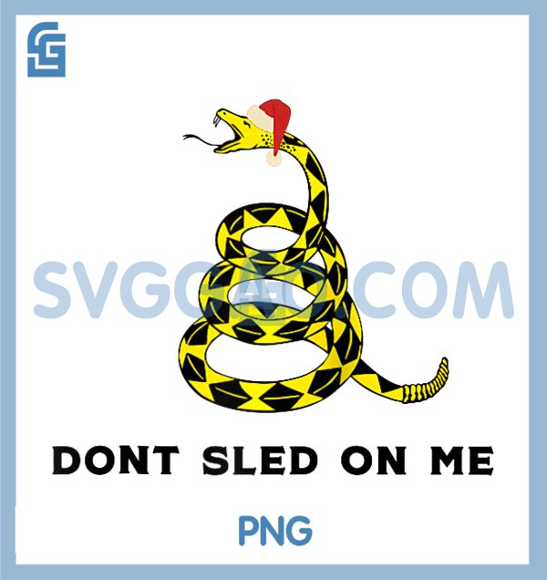 Dont Sled On Me PNG, Funny Santa Hat PNG, Christmas Snake Parody PNG